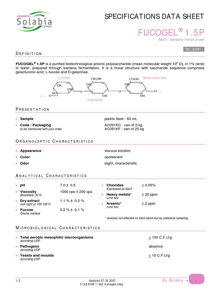 PDS Fucogel1.5P 0707 PDF | PDF | Chemical Compounds | Chemical Substances