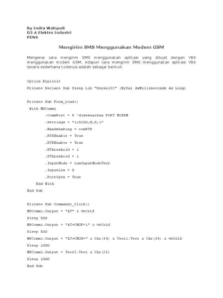 Panduan Lengkap Pemrograman at COMMAND Pada VB6 | PDF | Komputer