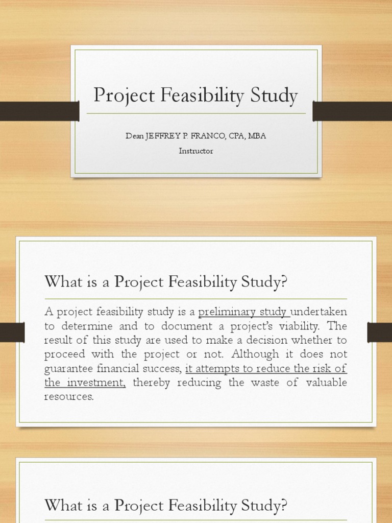 Project Feasibility Study Overview | PDF | Feasibility Study | Employment