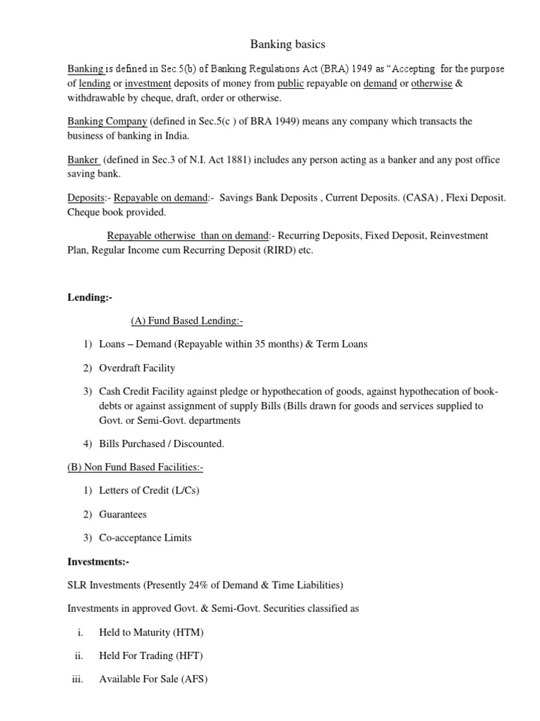 Banking Basics | PDF | Deposit Account | Banks