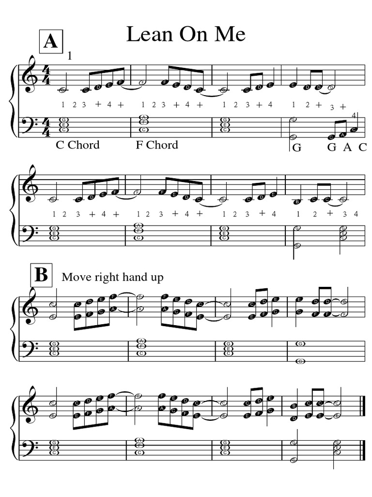 Lean On Me Piano Sheet Music | PDF