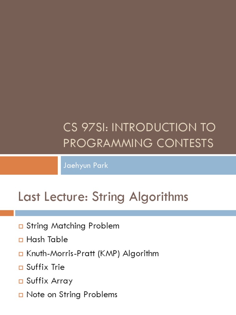 10 String Algorithms Pdf String Computer Science Algorithms And 7676