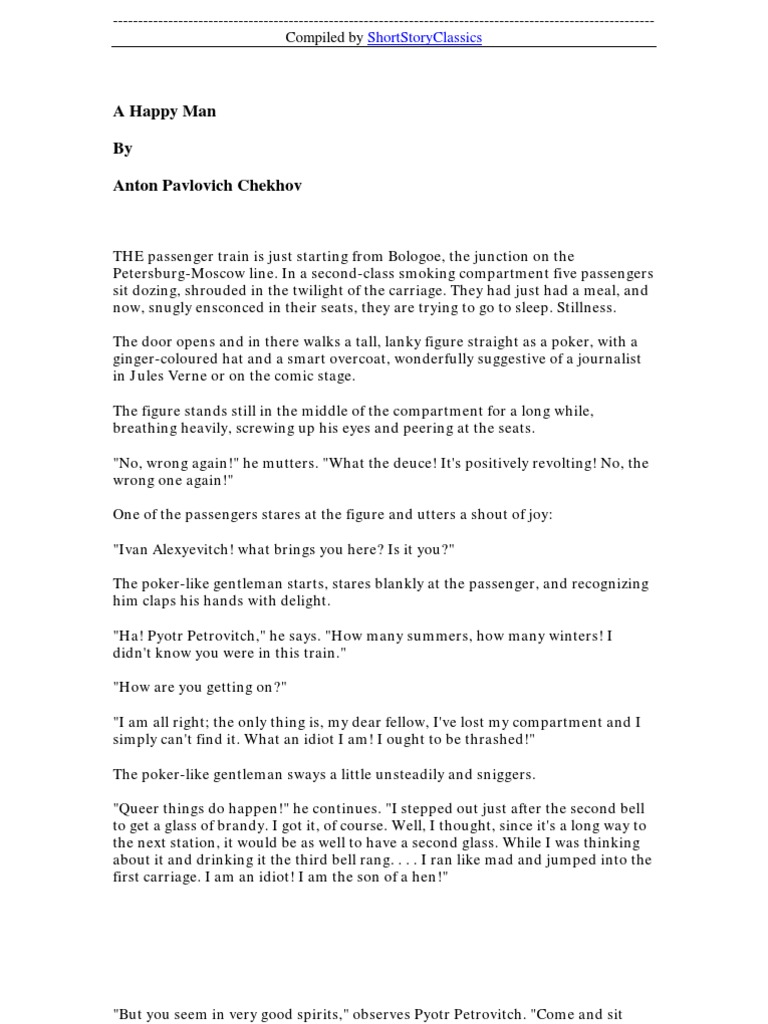 A Happy Man by Anton Pavlovich Chekhov | PDF