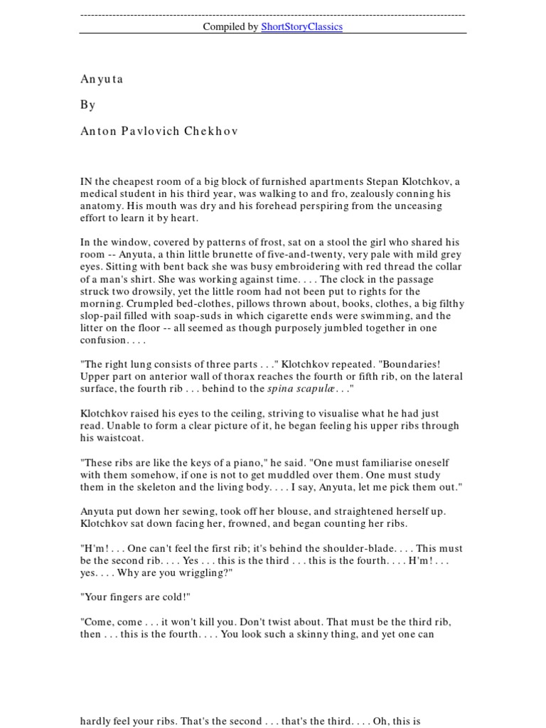 Anyuta: A Chekhov Short Story | PDF | Poetry