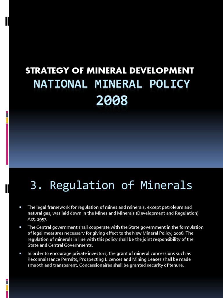 Analysis of India's Mineral Policy | PDF | Mining | Exports