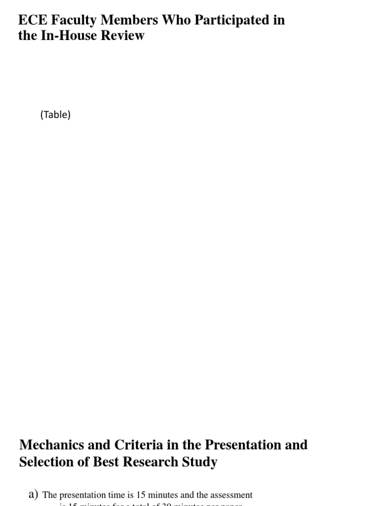 ECE Faculty Members Who Participated in The In-House | PDF | Thesis ...