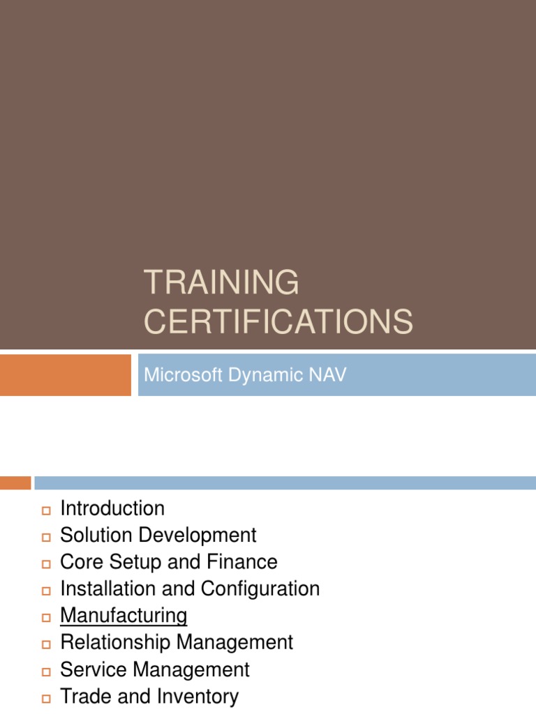 Microsoft Dynamics NAV Training Overview | PDF | Business