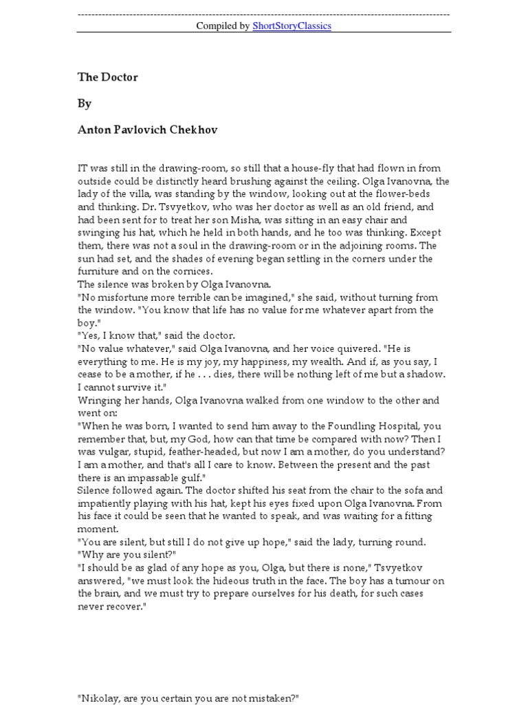 The Doctor by Anton Pavlovich Chekhov | PDF