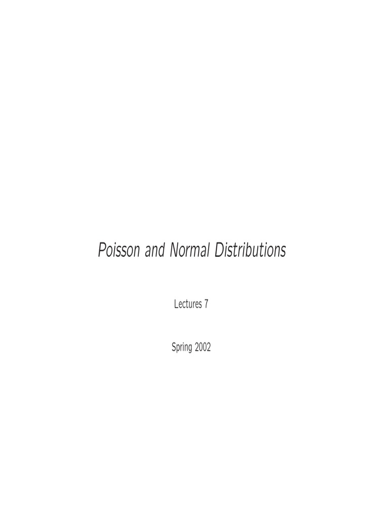Normal and Poisson Distribution | PDF | Poisson Distribution | Teaching ...