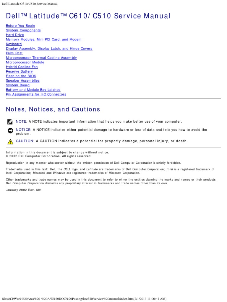 Latitude-C510 Service Manual En-Us | PDF | Electrical Connector | Bios