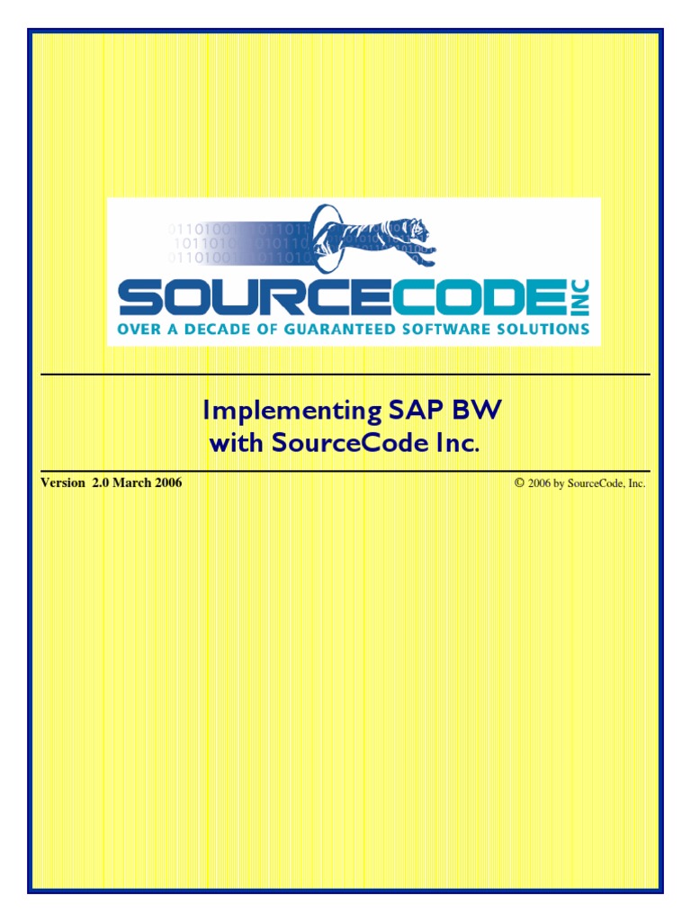 Implementing Sap BW With Sourcecode Inc.: Version 2.0 March 2006 © | PDF | Computers