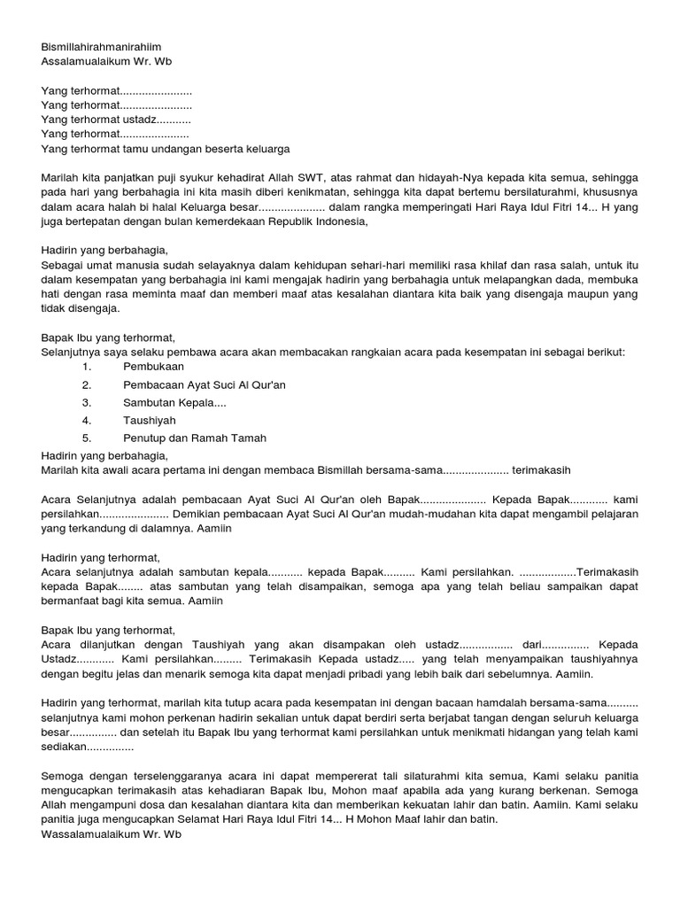 contoh pembawa acara