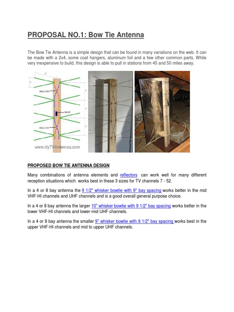 Bow Tie Antenna | PDF | Antenna (Radio) | Mirror