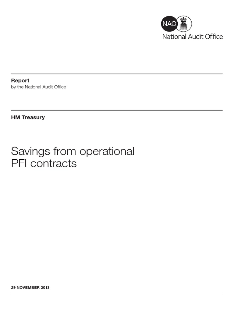 Savings From Operational PFI Contracts Final | PDF | Public–Private ...