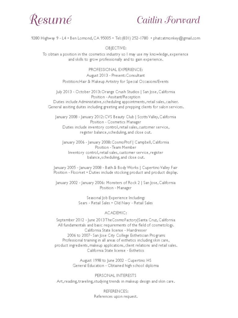 Caitlin Forward Resume | PDF