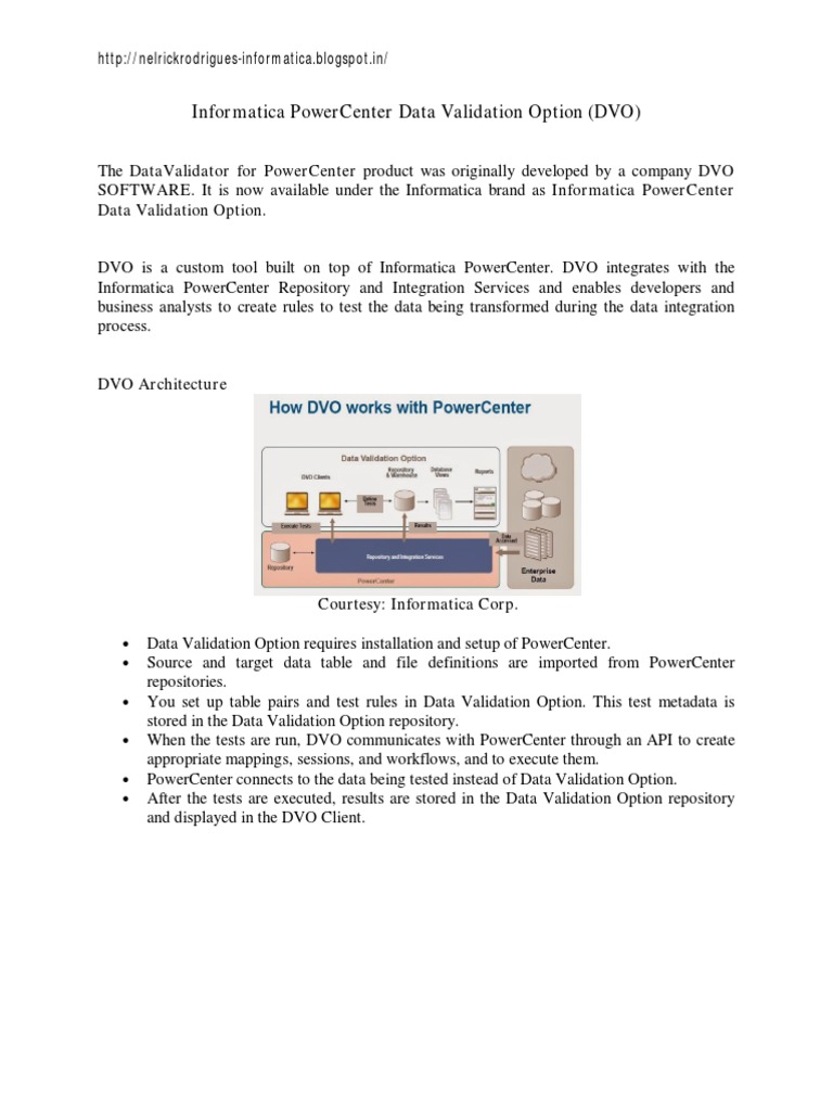 Informatica PowerCenter DVO Architecture | PDF