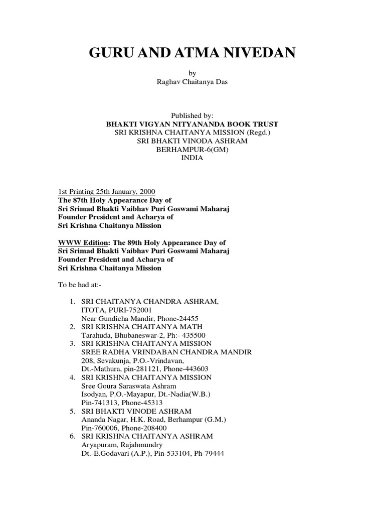 Guru and Atma Nivedan | PDF | Bhakti | Guru