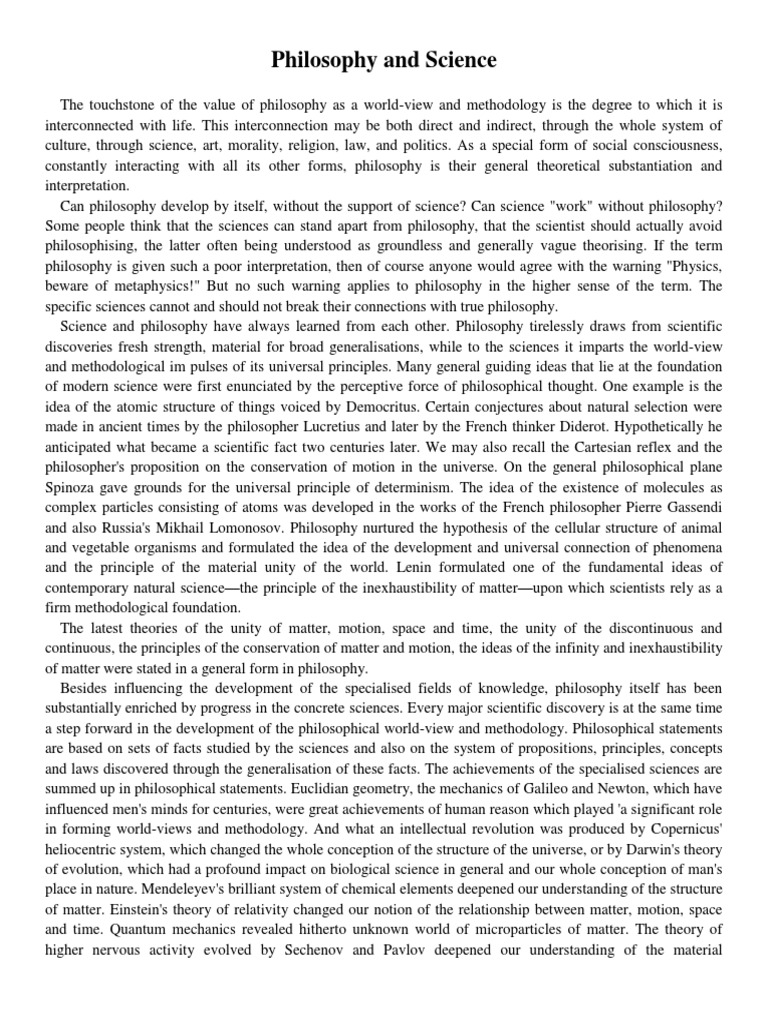 Philosophy and Science | PDF | Scientist | Science