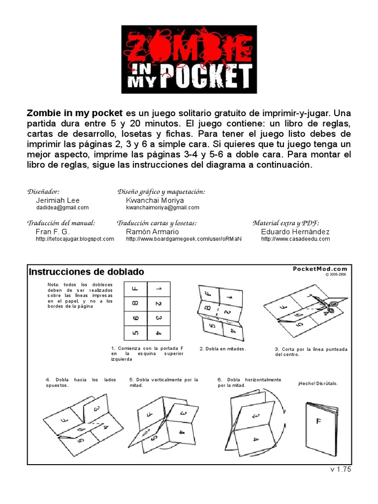 Juego "Zombie in My Pocket" PDF | PDF | Deportes y actividades al aire ...