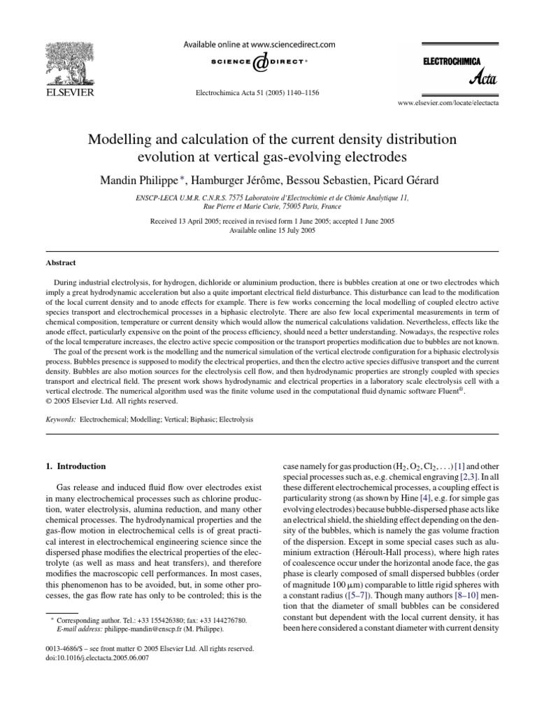 Modelling And Calculation Of The Current Density Distribution Evolution