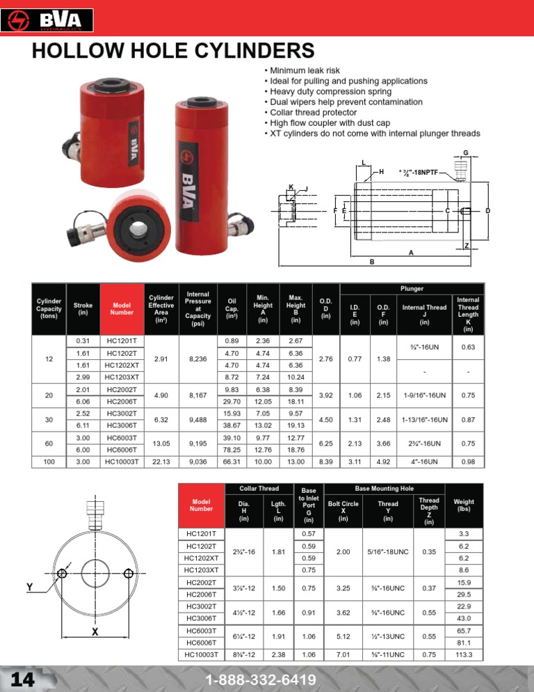 Hollow Hole Cylinders Specifications | PDF | Machines | Mechanical ...