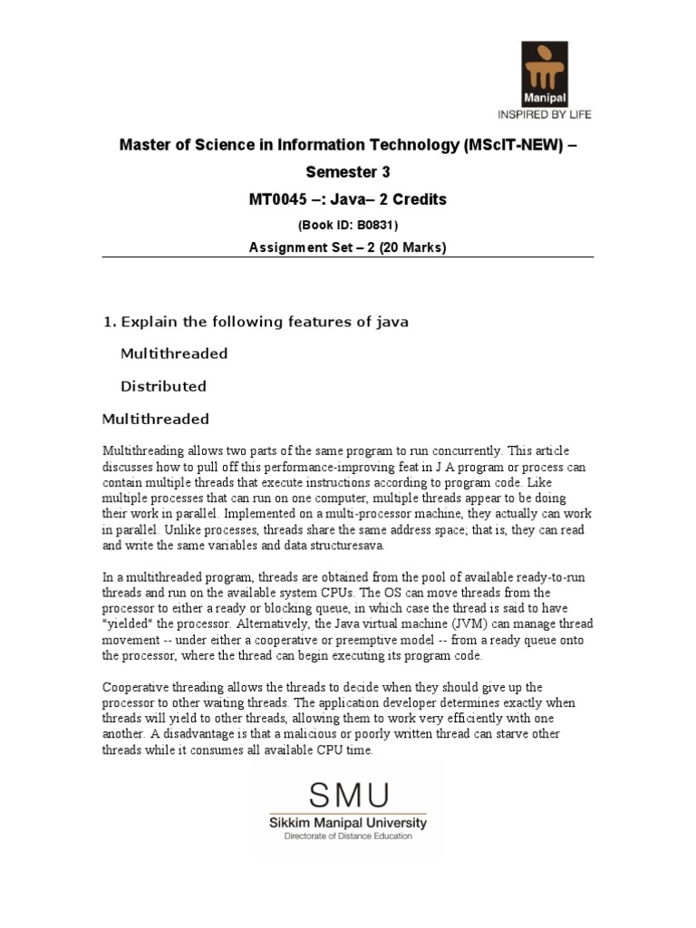 Master of Science in Information Technology (MScIT-NEW) - Semester 3 | PDF | Thread (Computing ...