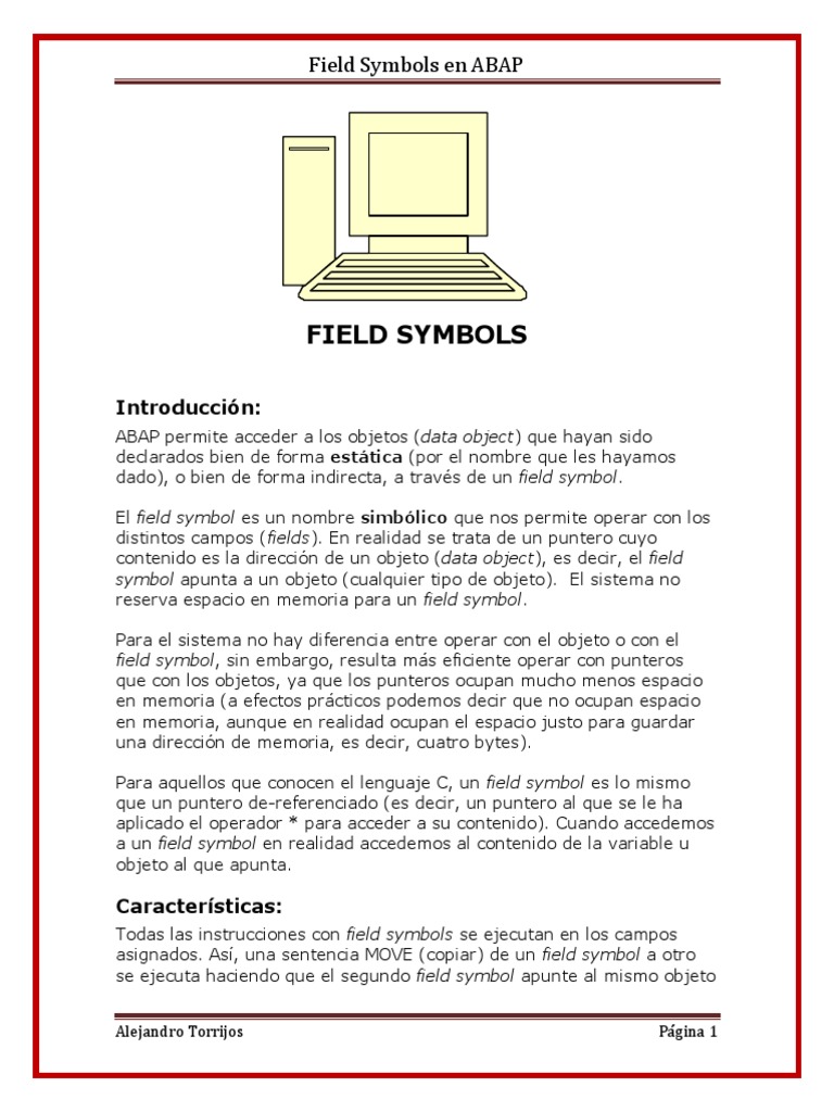 Field Symbols en ABAP: Guía Completa | PDF | Puntero (Programación de ...