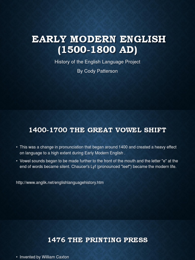 Early Modern English 1500-1800 Ad | PDF | English Language | William ...