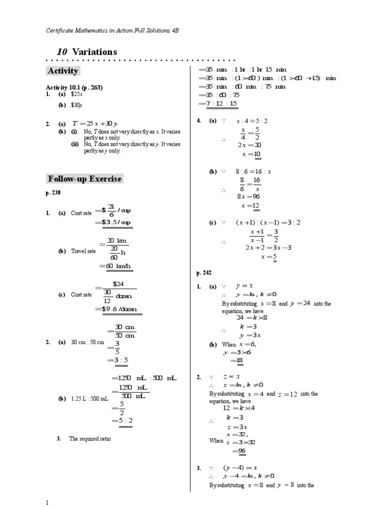 4BCh10 (Variations) | PDF | Teaching Mathematics | Nature