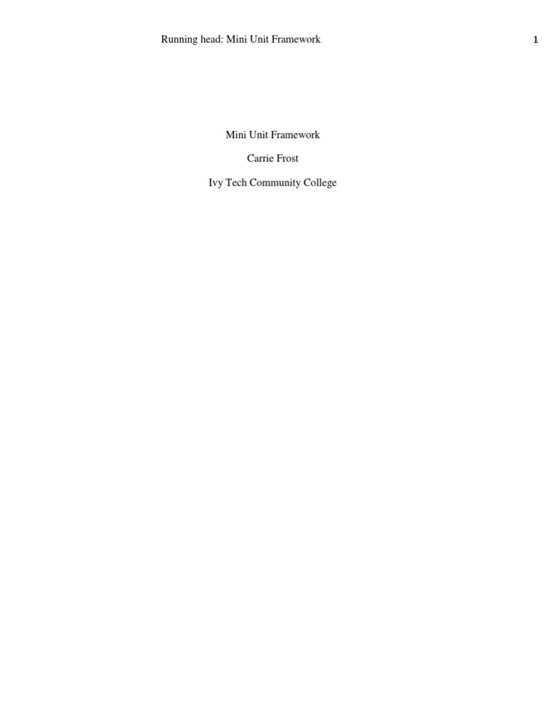 Mini Unit Framework for Shape Activities | PDF