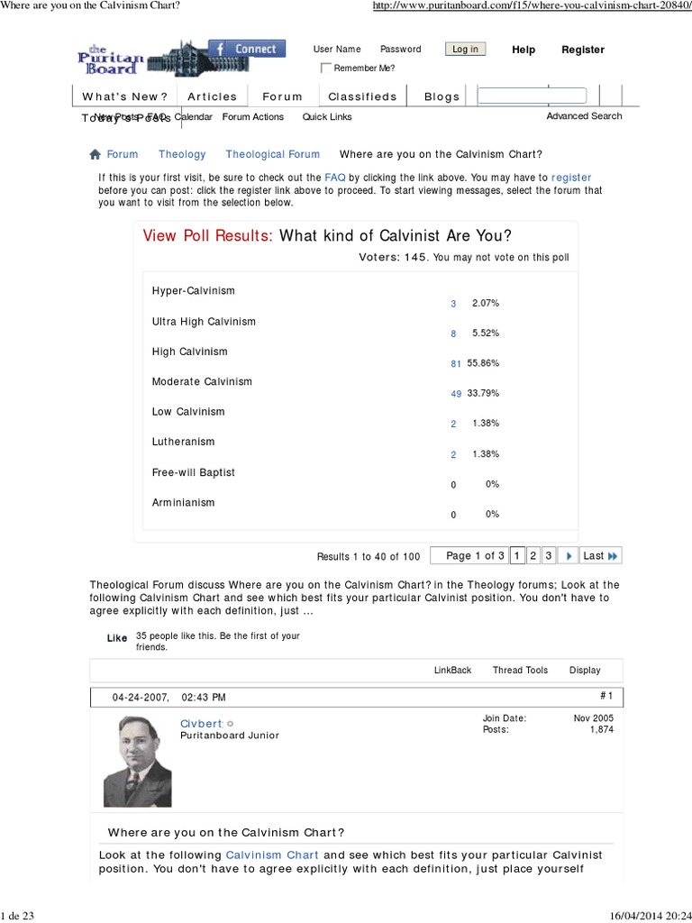 Where Are You On The Calvinism Chart TYPES CALVIN | Download Free PDF ...