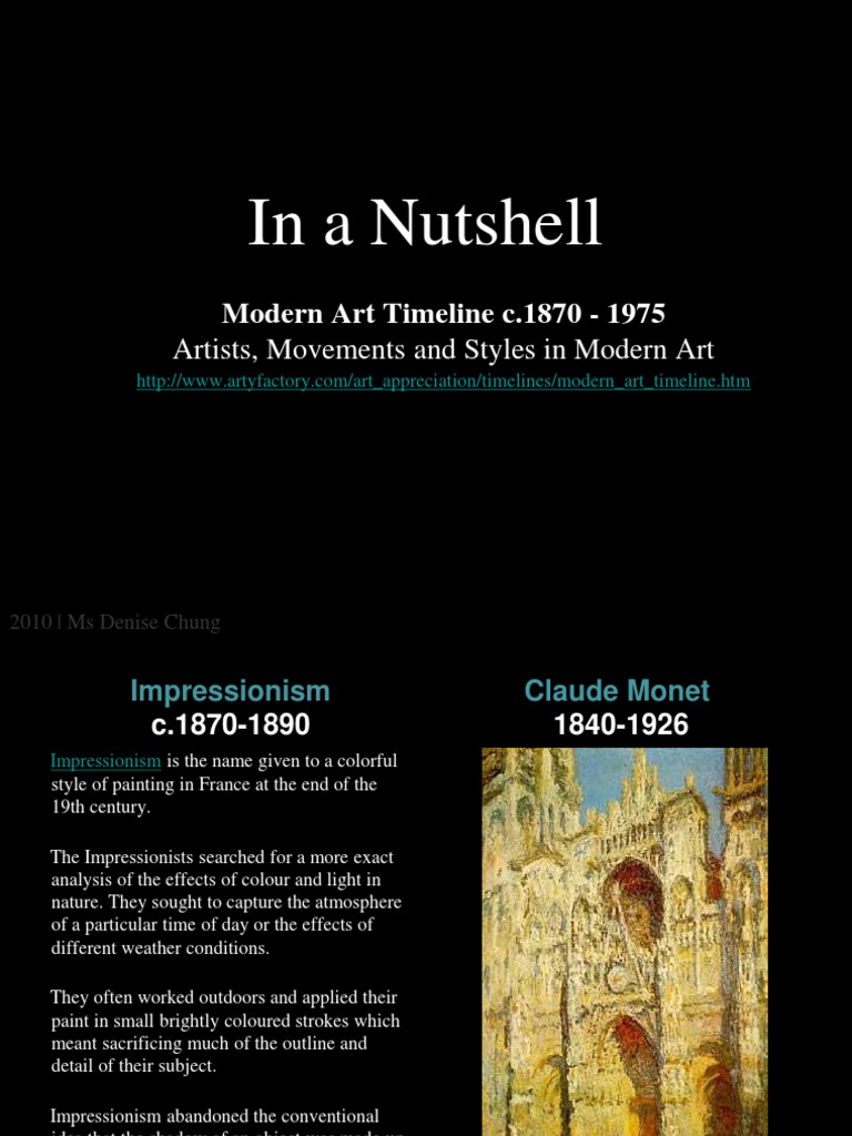Modern Art Timeline | PDF | Impressionism | Cubism