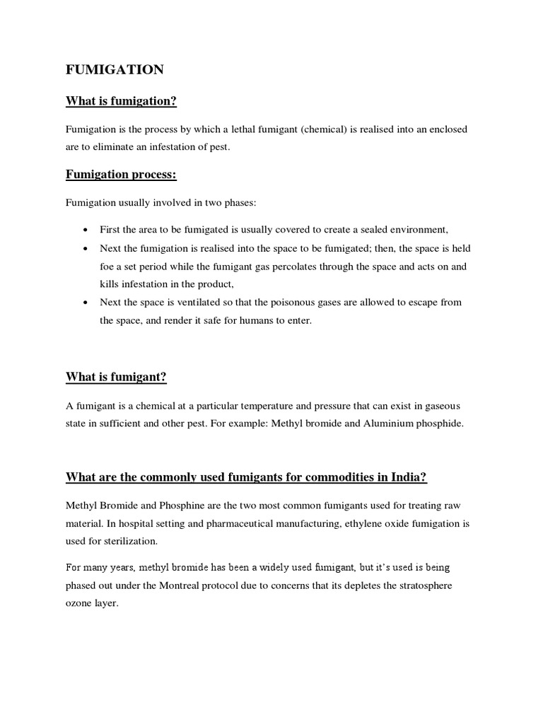 Fumigation | PDF | Agriculture | Nature