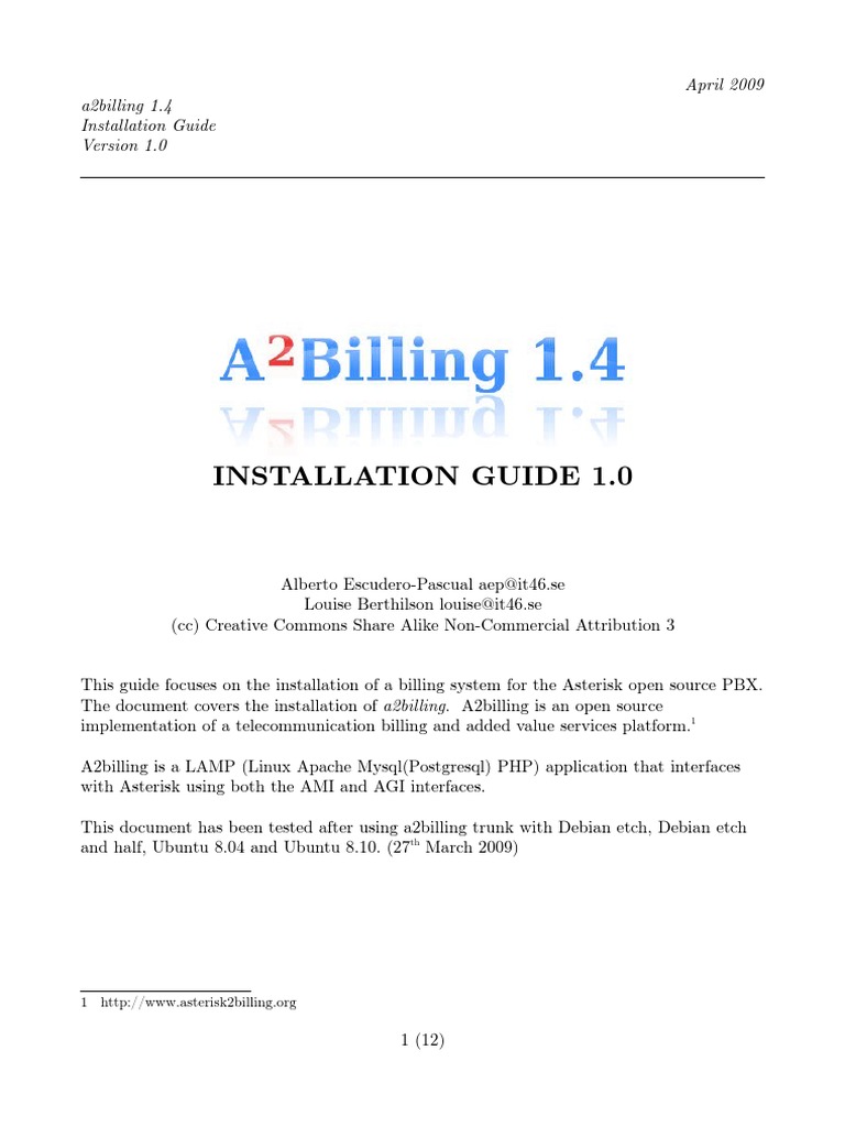 A2billing 14 Installation Guide 1.0 | PDF