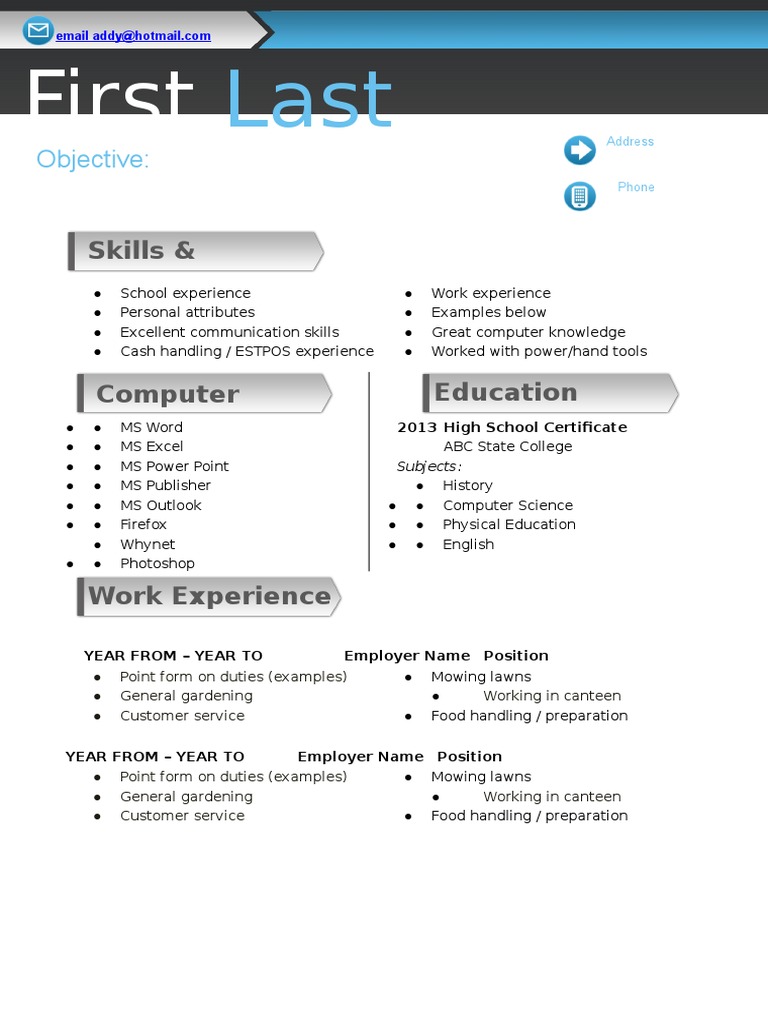 School Leaver Resume | PDF