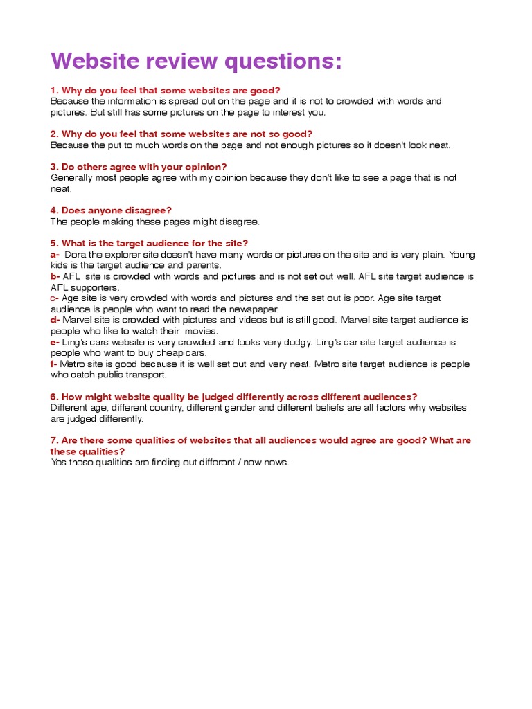 Website Quality Evaluation Insights | PDF