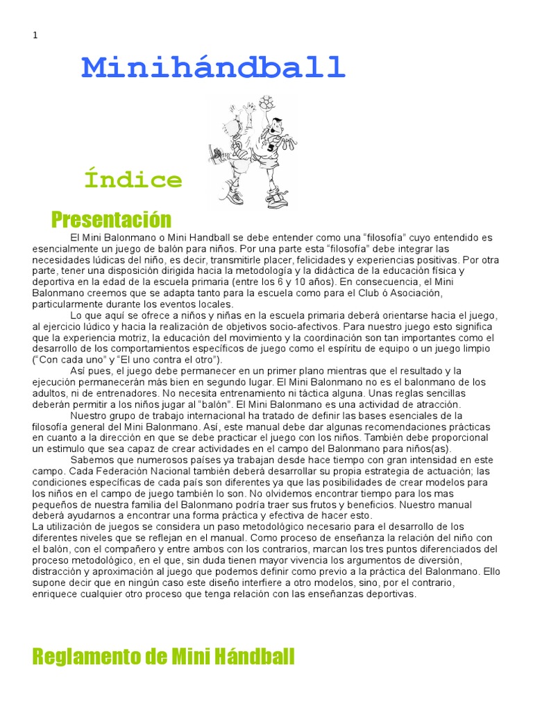 Reglas MiniHandball | PDF | Juegos de pelota | Equipos