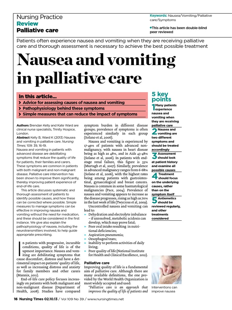 Nausea and Vomiting in Palliative Care | PDF | Nausea | Palliative Care