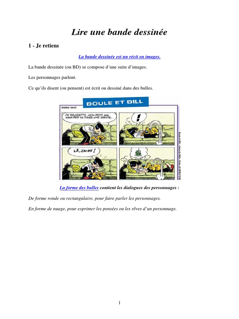 1 - Lire Une Bande Dessinée | PDF