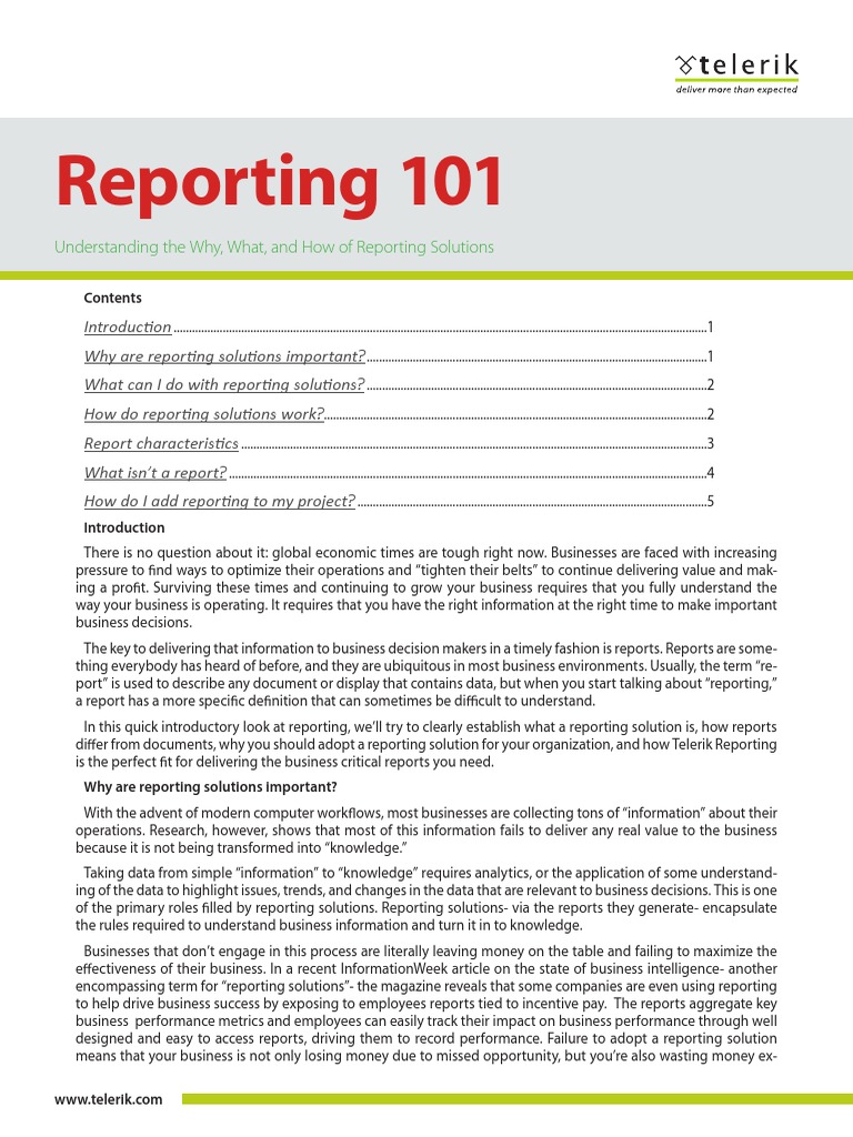 Reporting 101: Understanding The Why, What, and How of Reporting ...