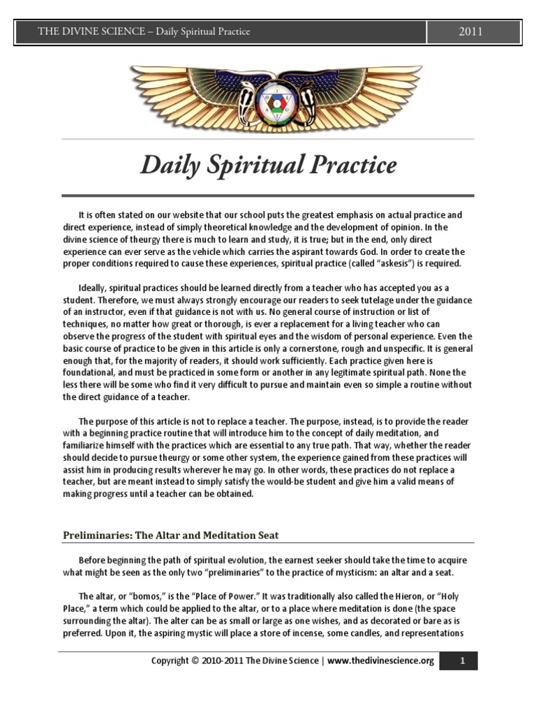 Daily Spiritual Practice | PDF | Meditation | Altar