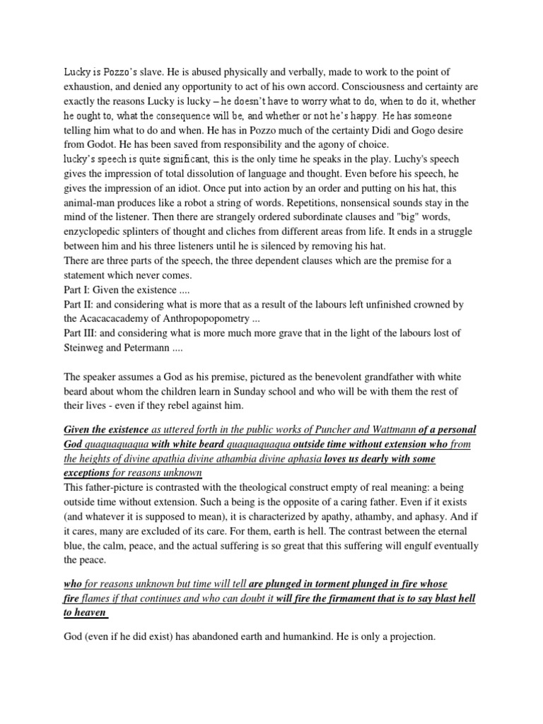 Lucky's Speech | PDF