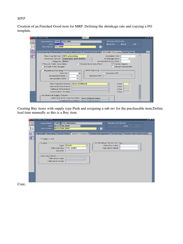 MRP Process for Manufacturing | PDF
