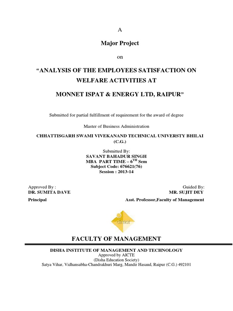 MBA - Major Project | PDF | Employment | Labour Economics