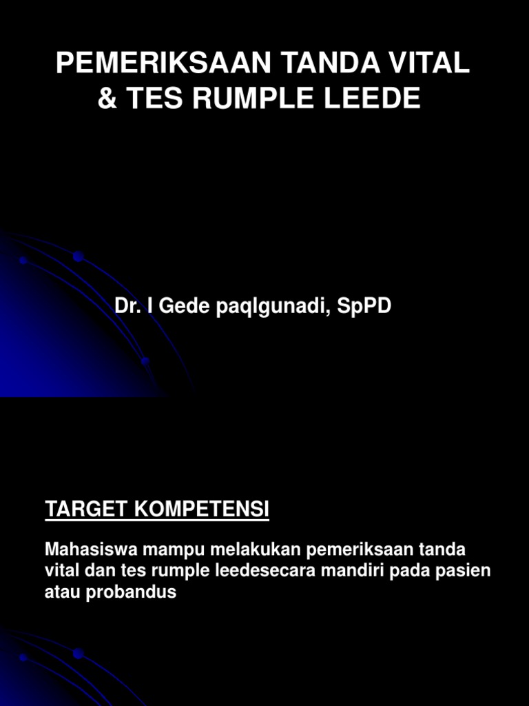 Pemeriksaan Tanda Vital & Tes Rumple Leede | PDF