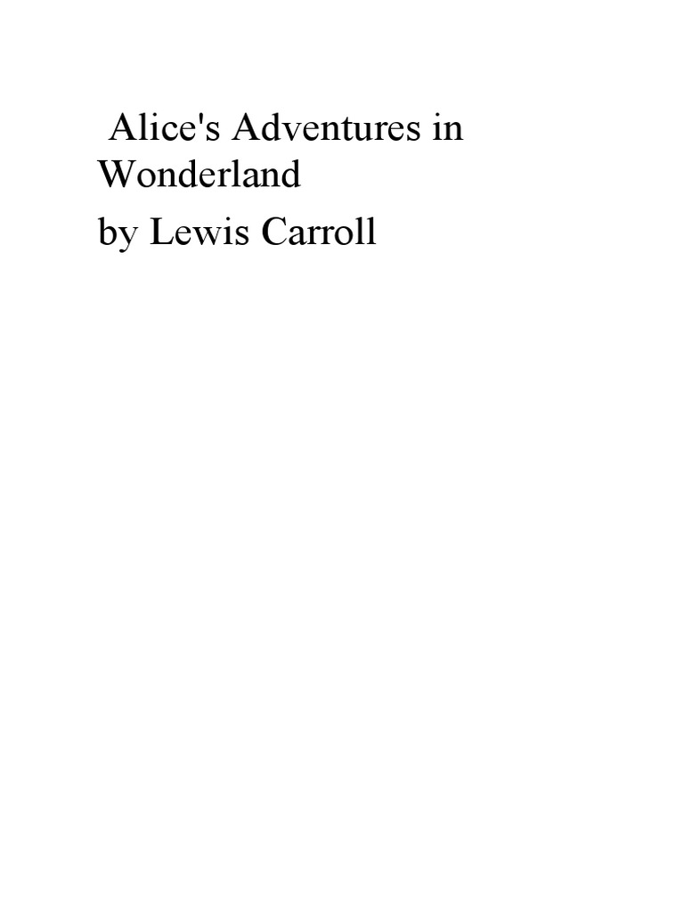 Alice in Wonderland | PDF | Alice's Adventures In Wonderland | Nature