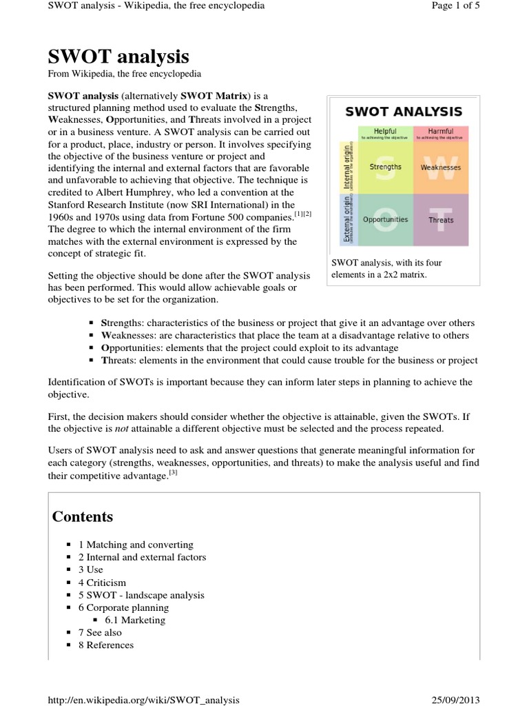 SWOT Analysis | PDF