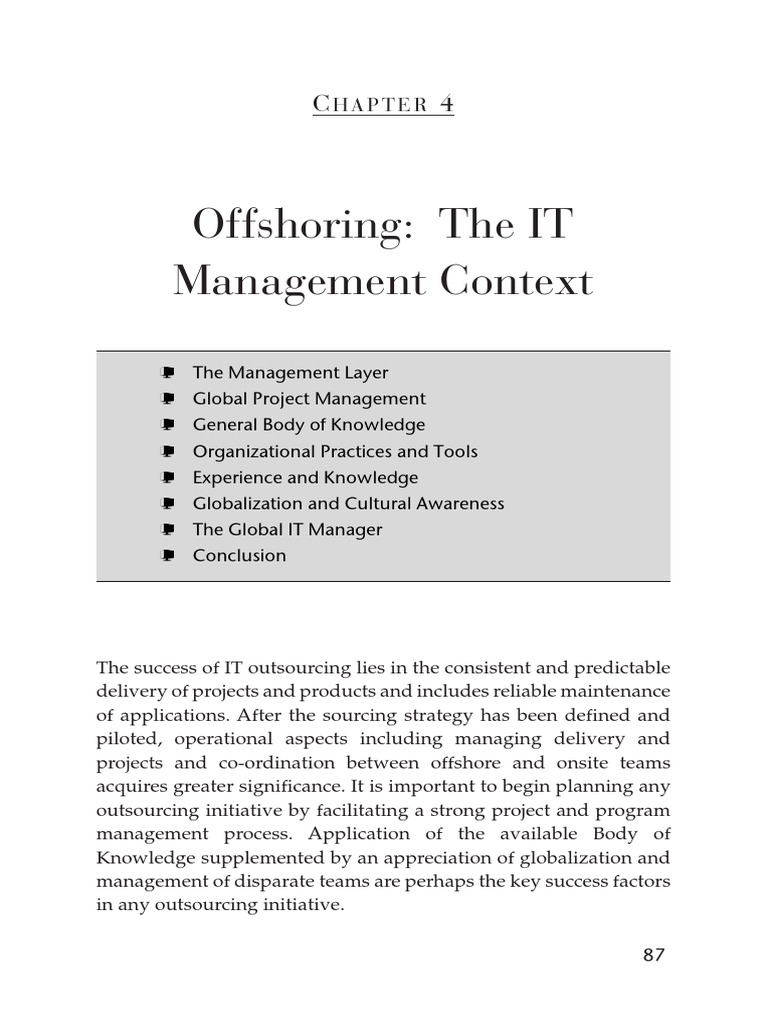 It Management Context | PDF | Project Management | Offshoring