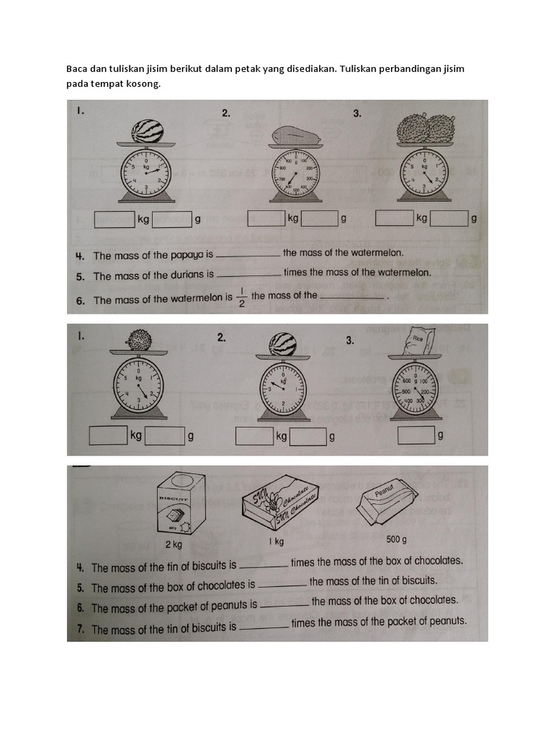 Latihan Jisim 1 | PDF