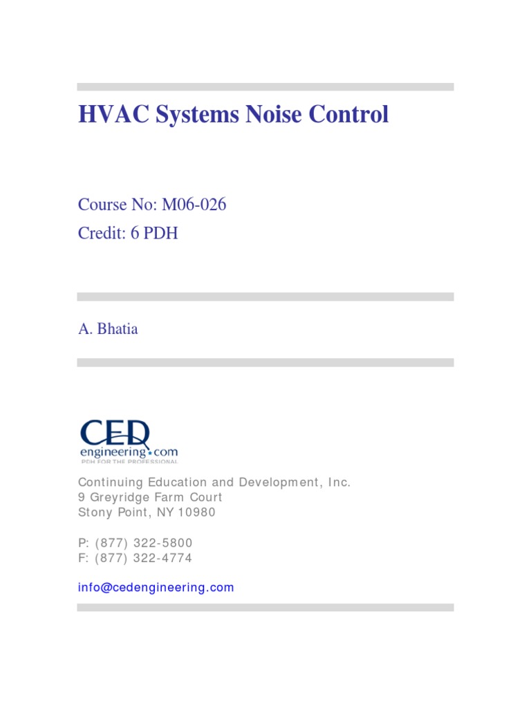 HVAC Systems Noise Control | PDF | Sound | Decibel
